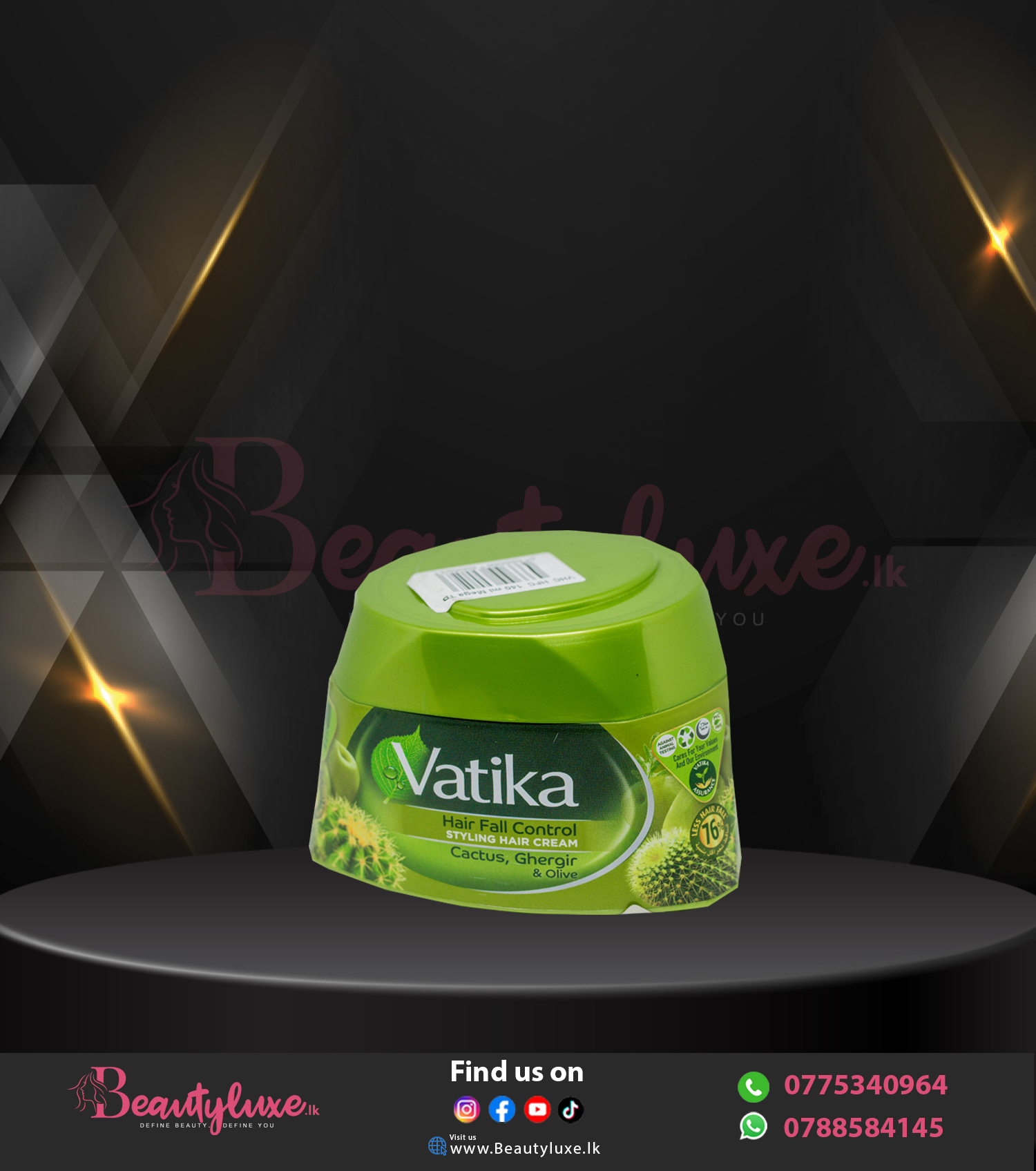 Vatika Naturals Hair Fall Control Styling Hair Cream Cactus, Ghergir ...